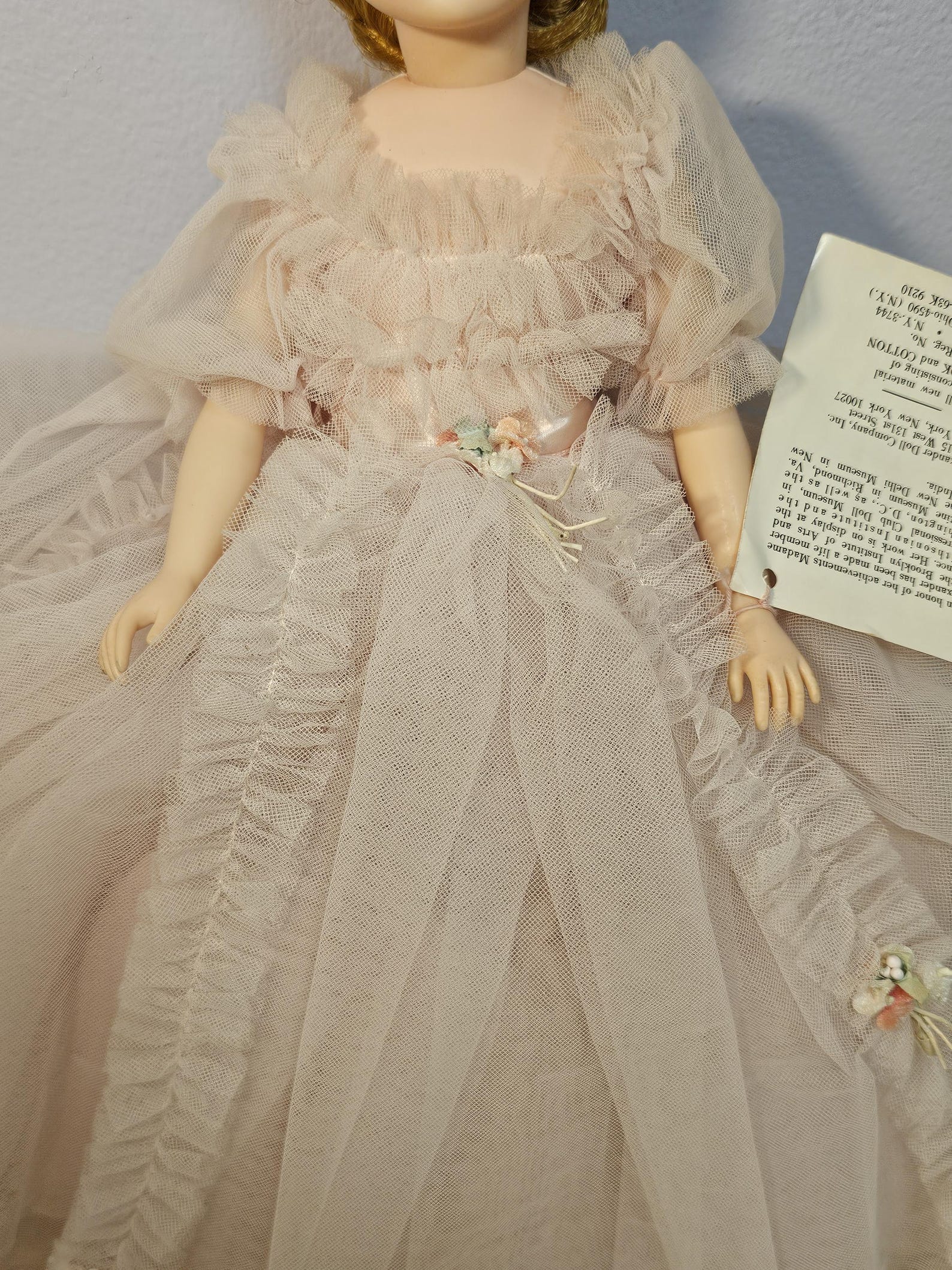 Vintage Madame Alexander #1650 Elise Pink Tulle Formal Dress 17" Doll ...