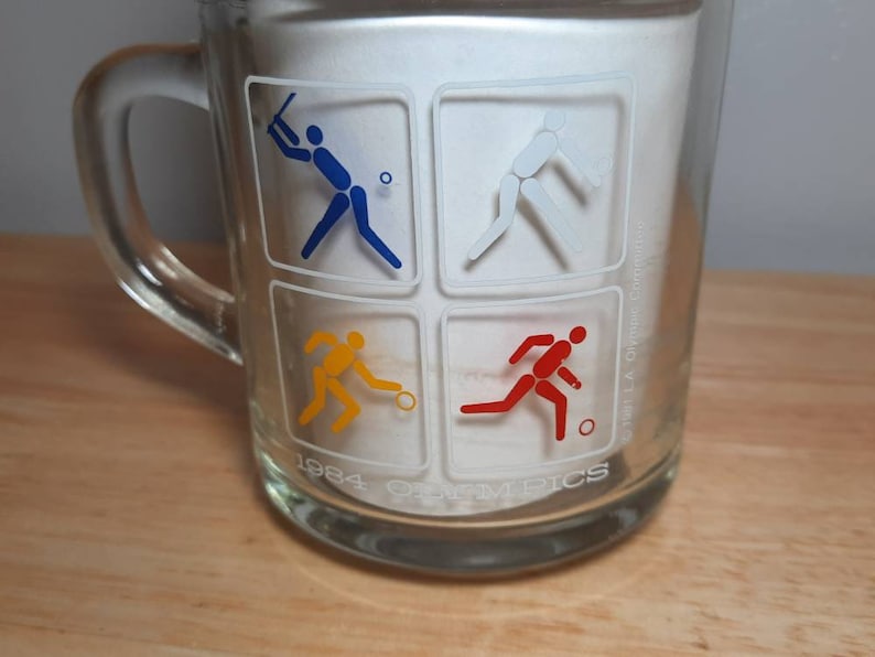 Vintage 1984 Anchor Hocking Mcdonald's Summer Olympics Glass Coffee Mug ...