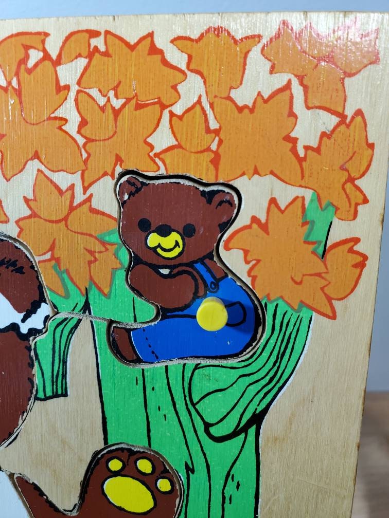 Vintage 1979 Fisher Price Bear & Cubs Puzzle - Etsy