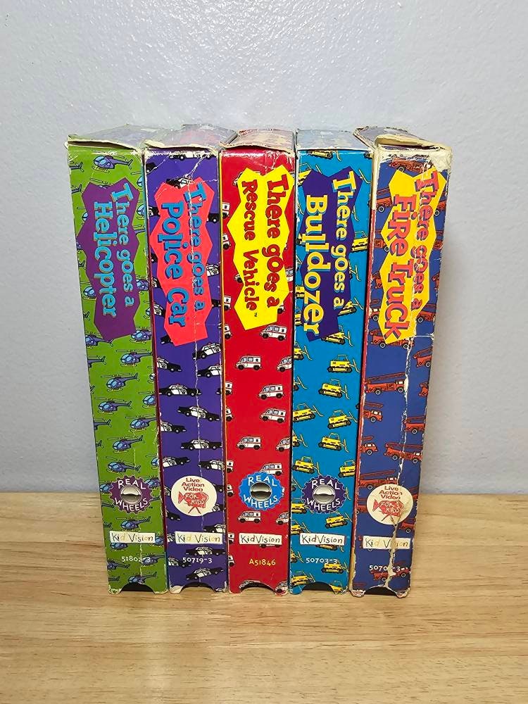 Vintage 90's Kid Vision Real Wheels There Goes A... VHS Tape Lot of 5 ...