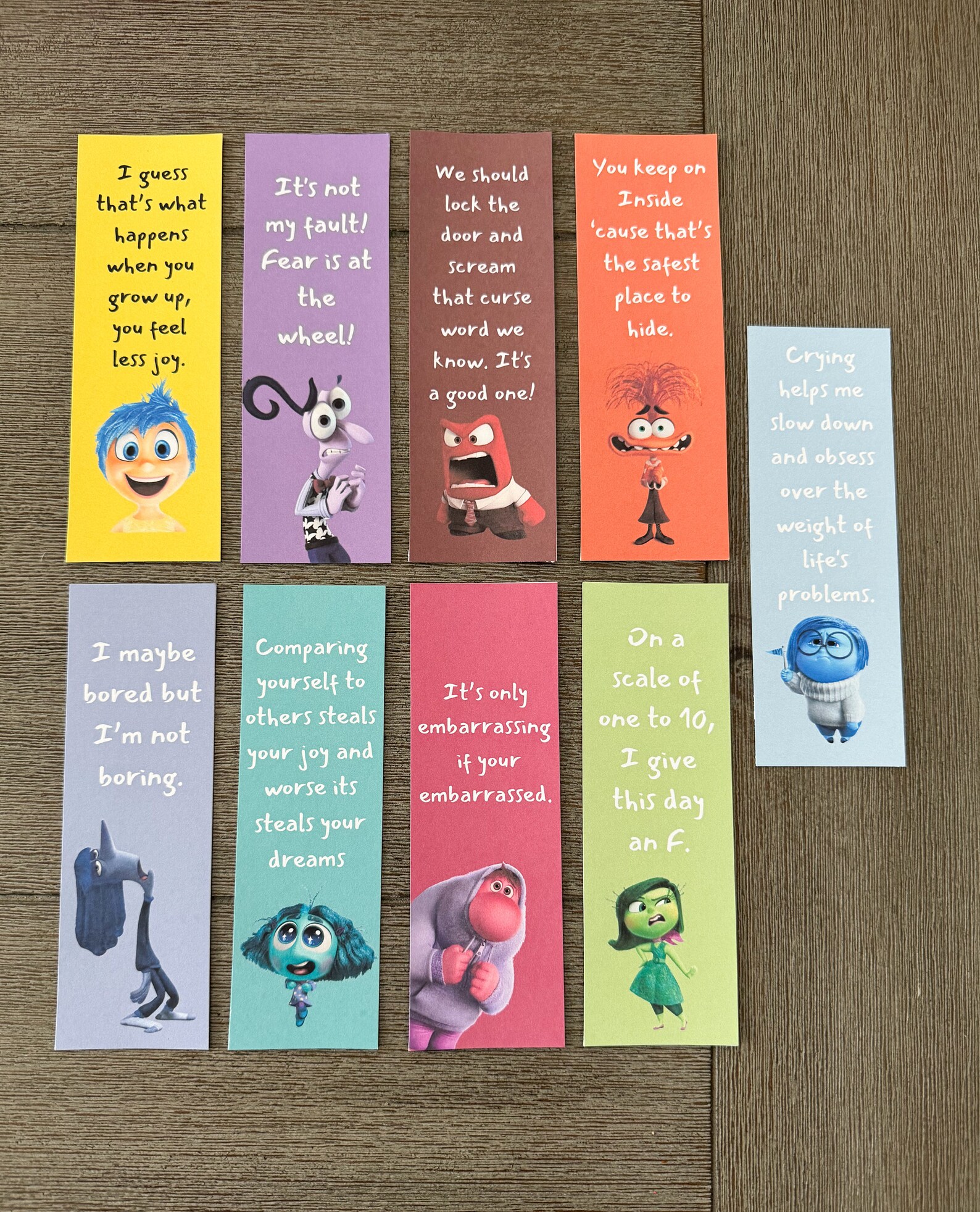 Cartoon Emotions Set of 9 Bookmarks - Etsy
