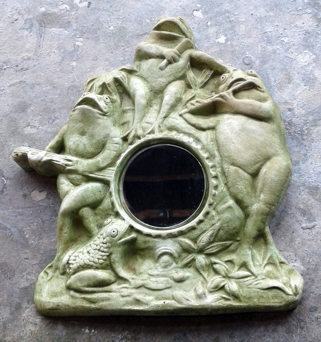 Mirror With Frogs, Frog Musicians, Frogs Playing Instruments, Whimsical ...