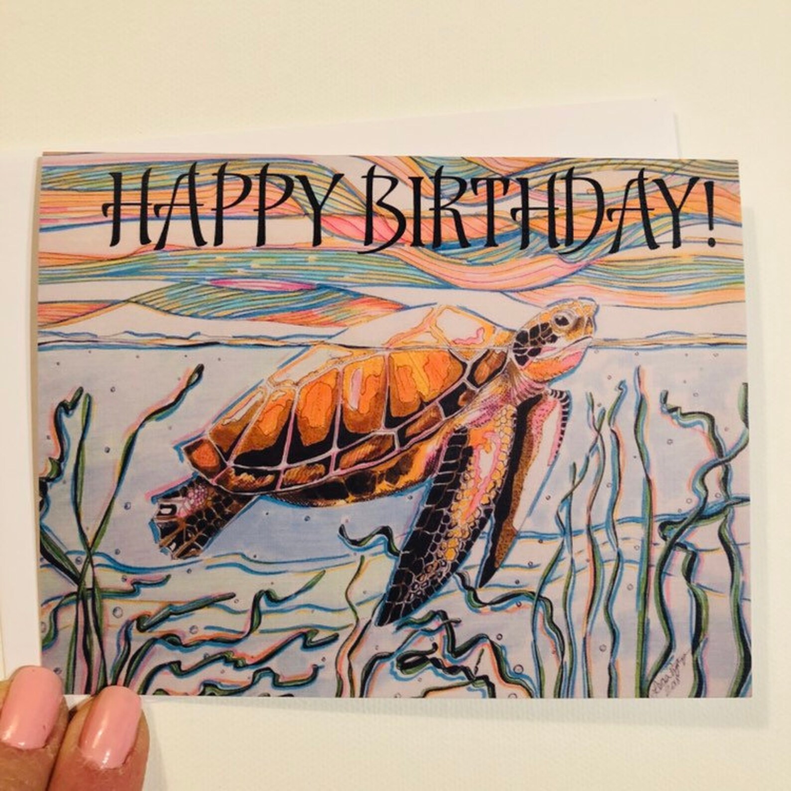 Turtle Birthday Card happy Birthday Tortoise Greeting Card - Etsy