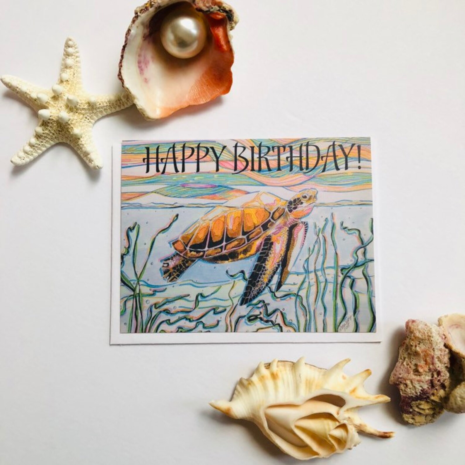Turtle Birthday Card happy Birthday Tortoise Greeting Card - Etsy