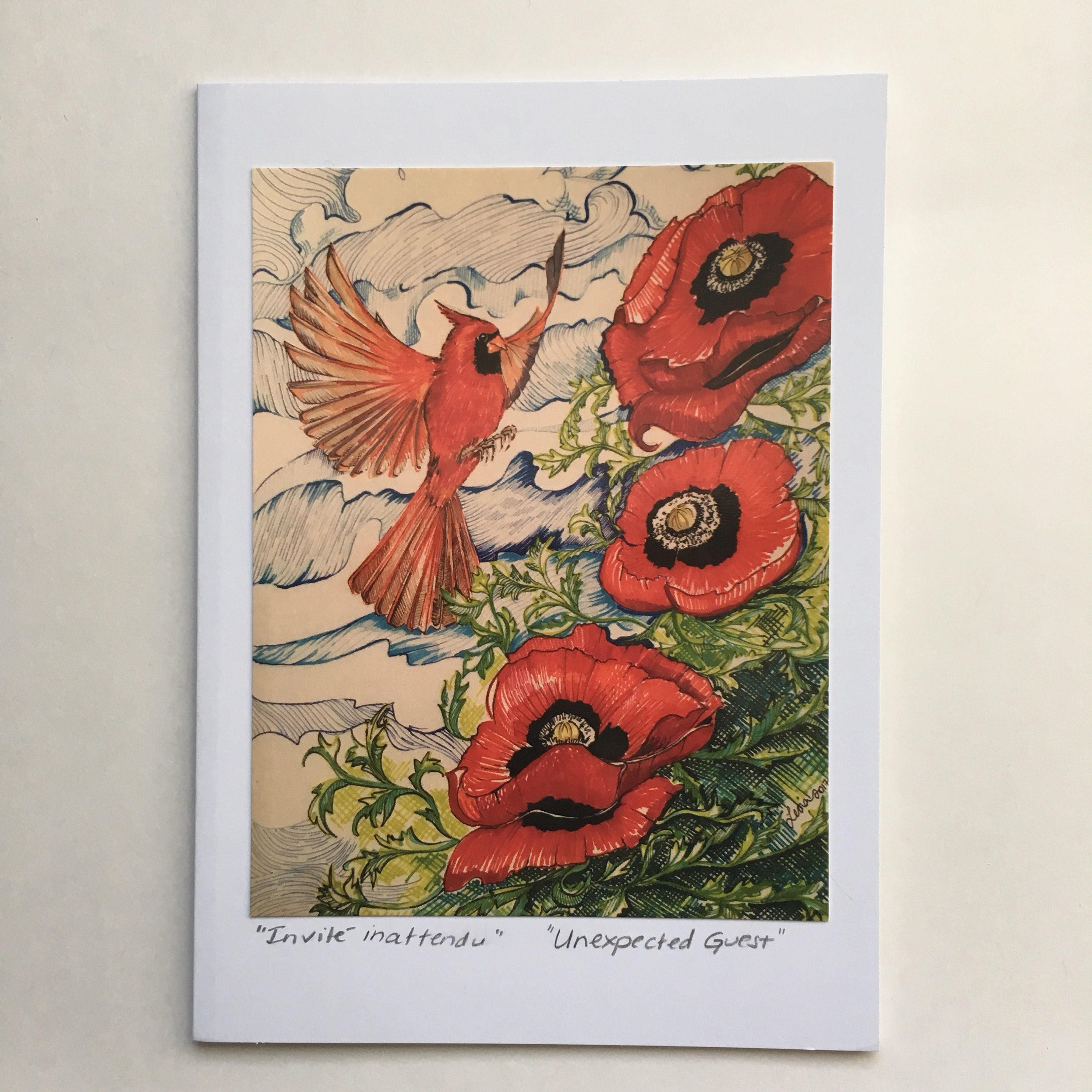 Tri-fold Greeting Card, Trifold, Blank Greeting and Coloring Card, Red ...