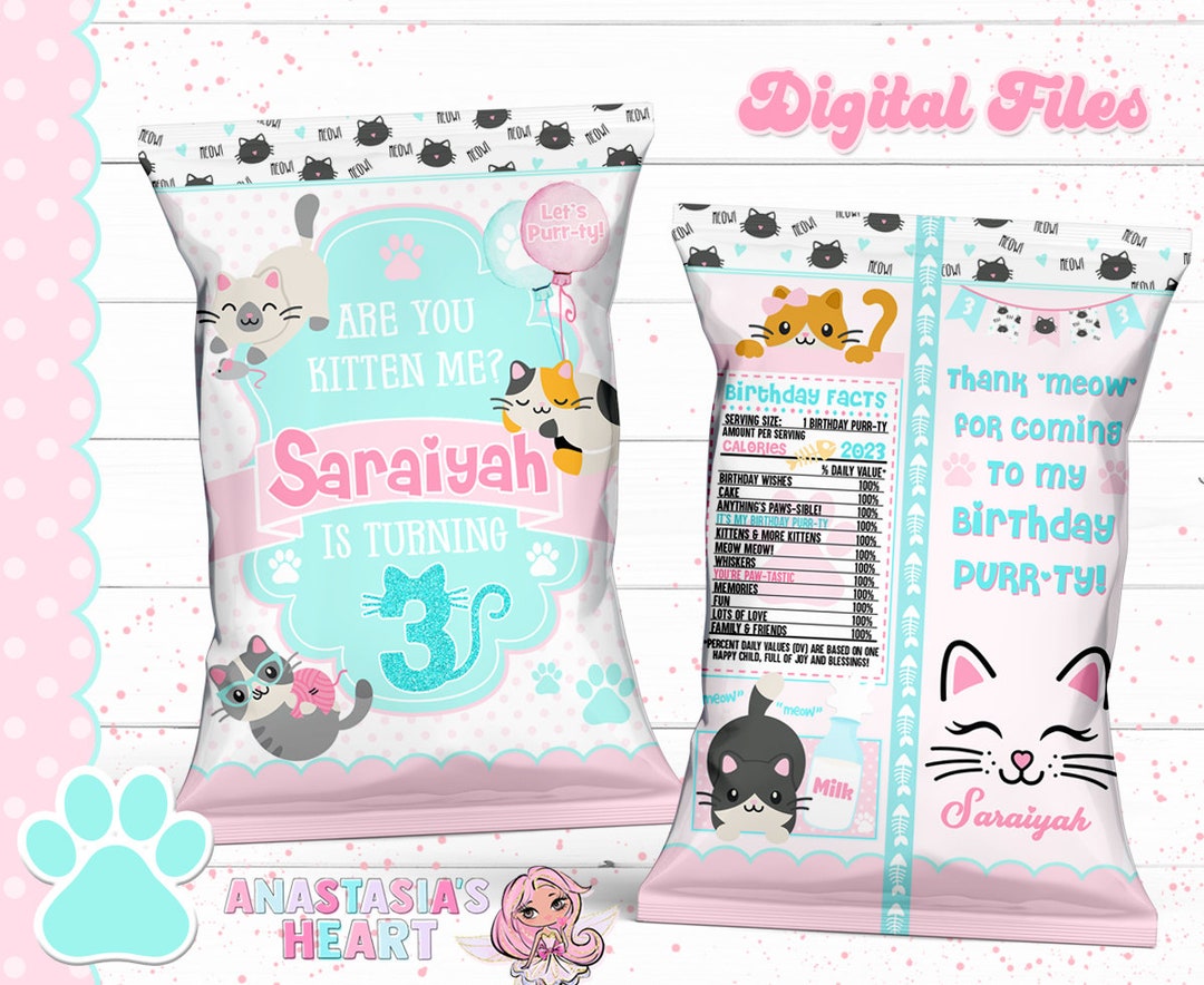 Kittens Chip Bags, Kittens Birthday, Kittens Party, Kittens Party ...