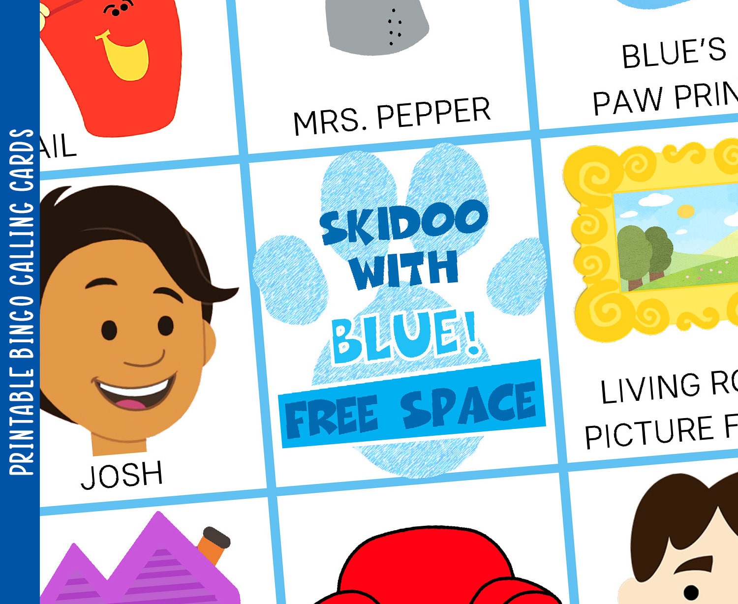 Blue's Clues Bingo Game Blue's Clues Birthday - Etsy
