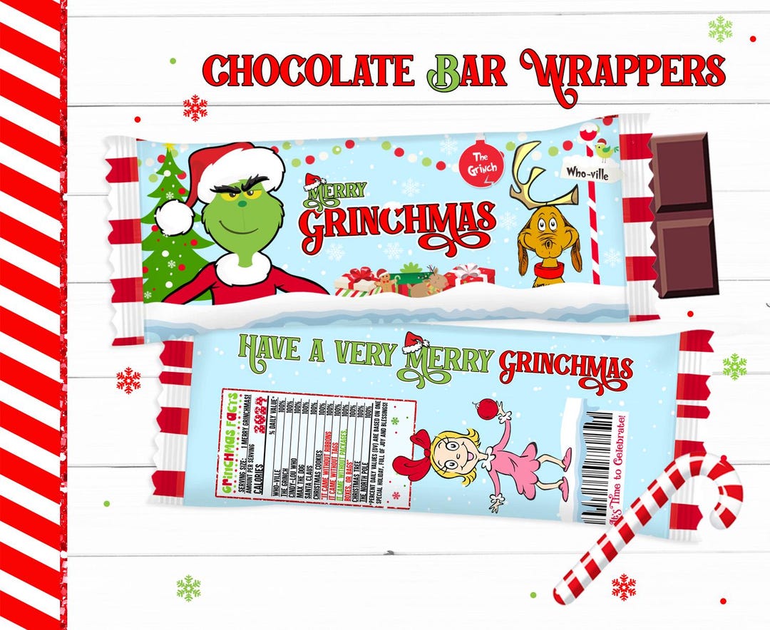 Grinchmas Chocolate Bar Wrapper, Grinchmas Party, Grinchmas Chocolate ...
