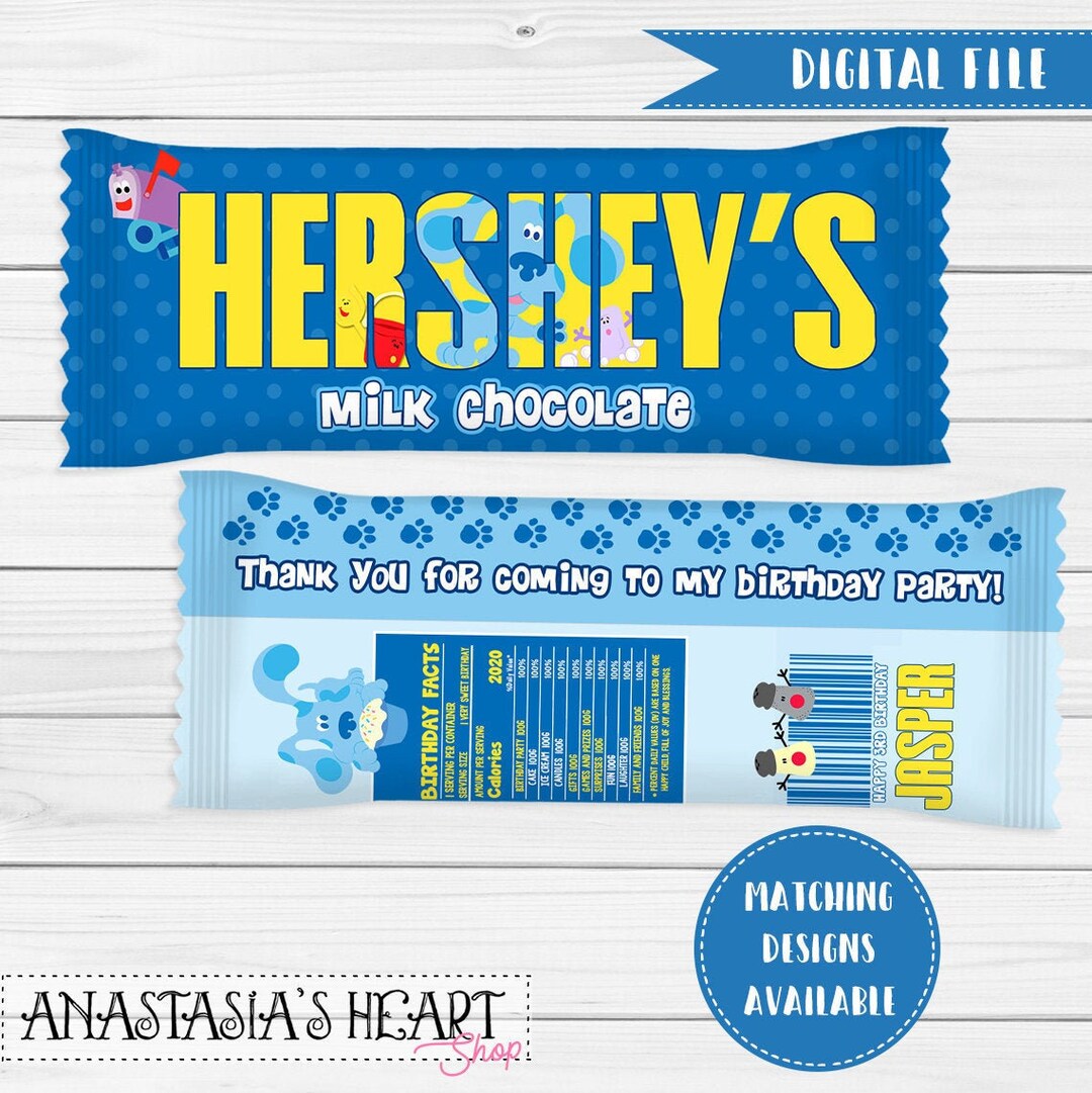 Blue's Clues Inspired Chocolate Wrapper, Blues Clues Chocolate Bar ...