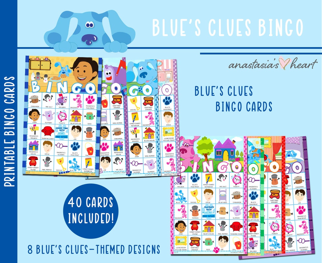Blue's Clues Bingo Game, Blue's Clues Birthday, Blue's Clues Baby ...