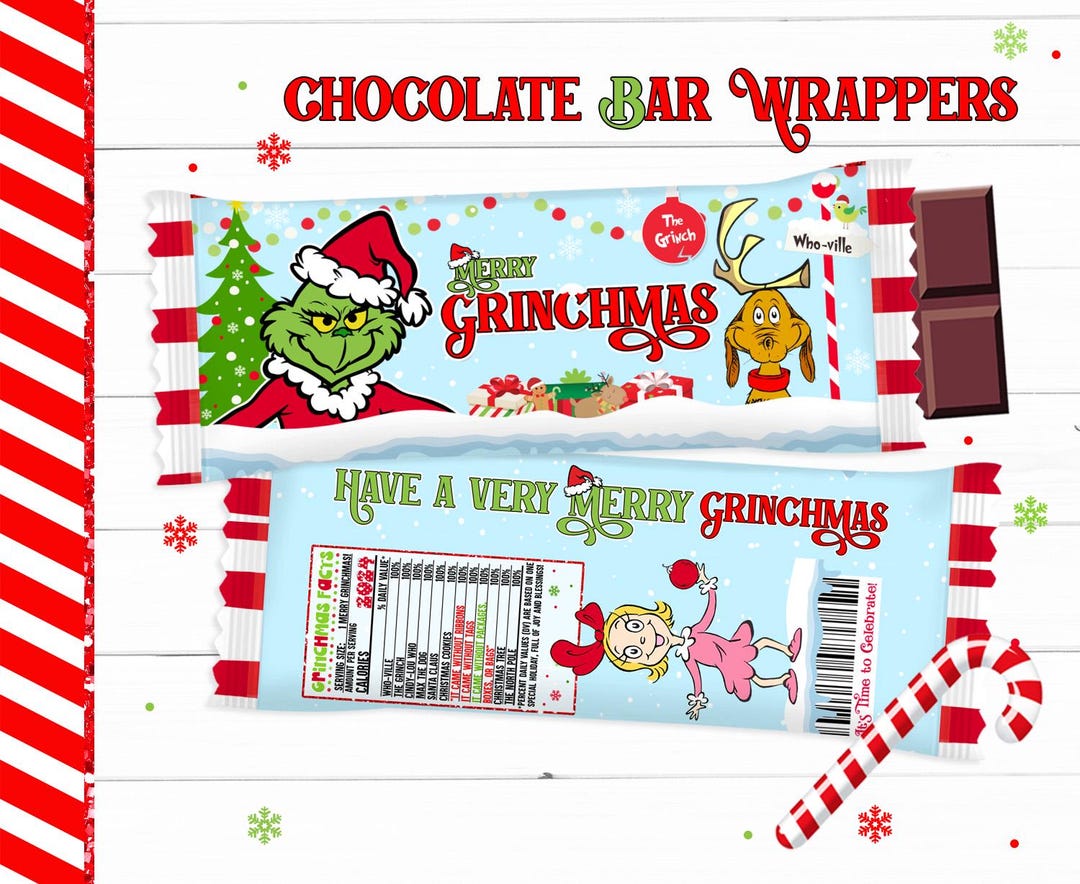 Grinchmas Chocolate Bar Wrapper, Grinchmas Party, Grinchmas Chocolate ...