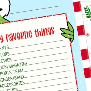 Secret Grinch Questionnaire, Grinch Printable, Gift Exchange, Secret ...