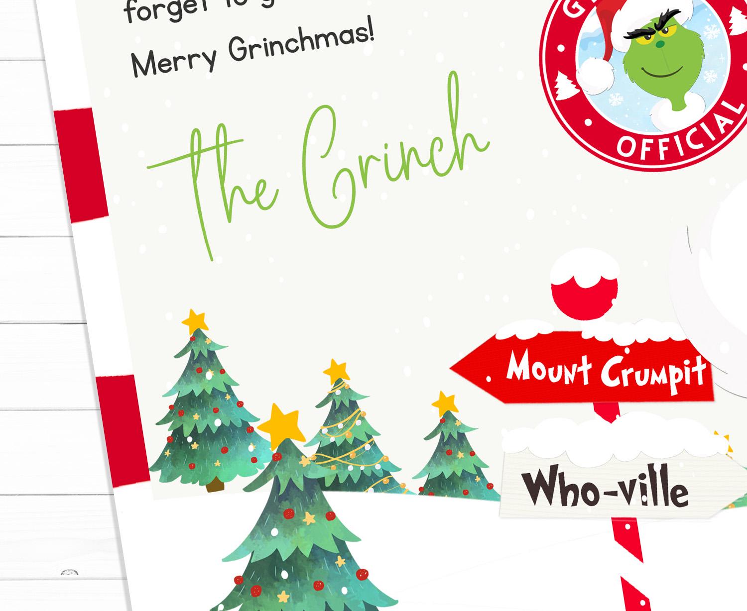 EDITABLE Letter From Grinch, Official Letter From Grinch, Grinch Letter ...