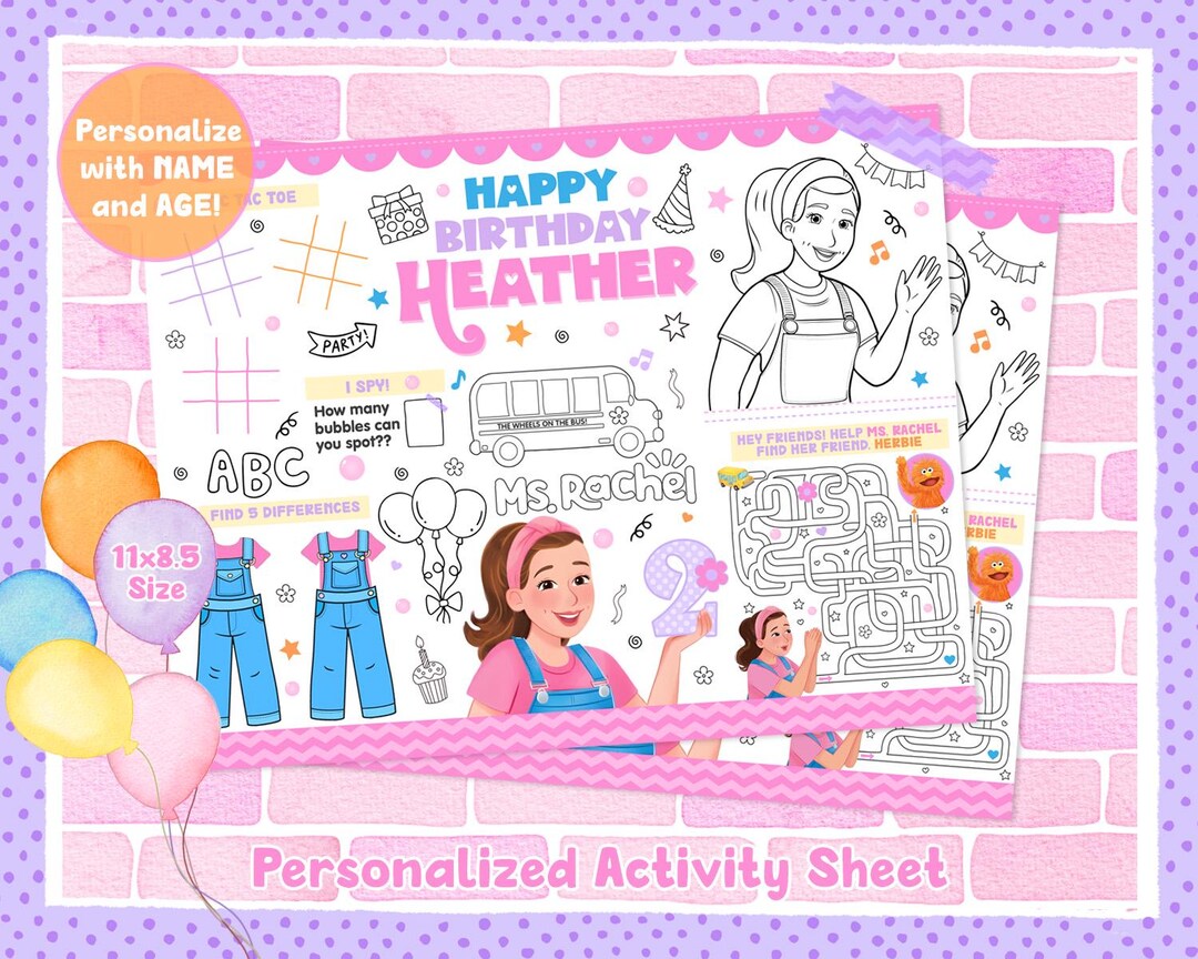 Ms Rachel Activity Sheet, Ms Rachel, Ms Rachel Birthday, Ms Rachel ...