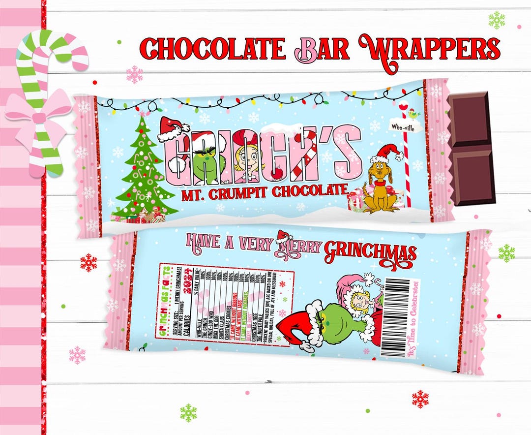 Grinch, Cindy Lou, Grinchmas Party, Grinchmas, Chocolate Bar Wrapper ...