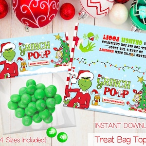 Grinch Poop Treat Bag Topper, Grinch Poop, Grinchmas Candy Bag Topper ...