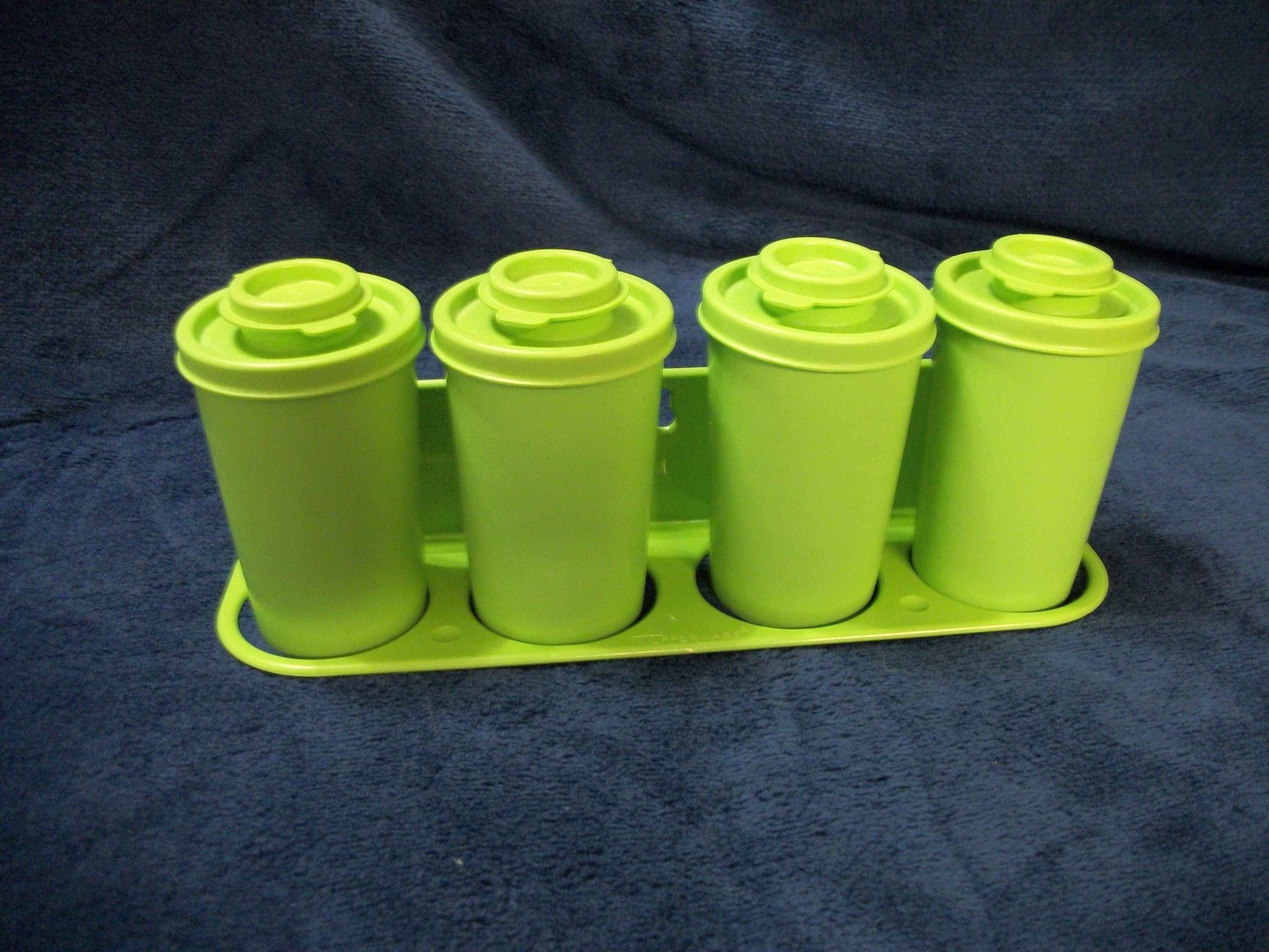 Vintage Tupperware Spice Rack and Containers Avocado Green Tupperware ...