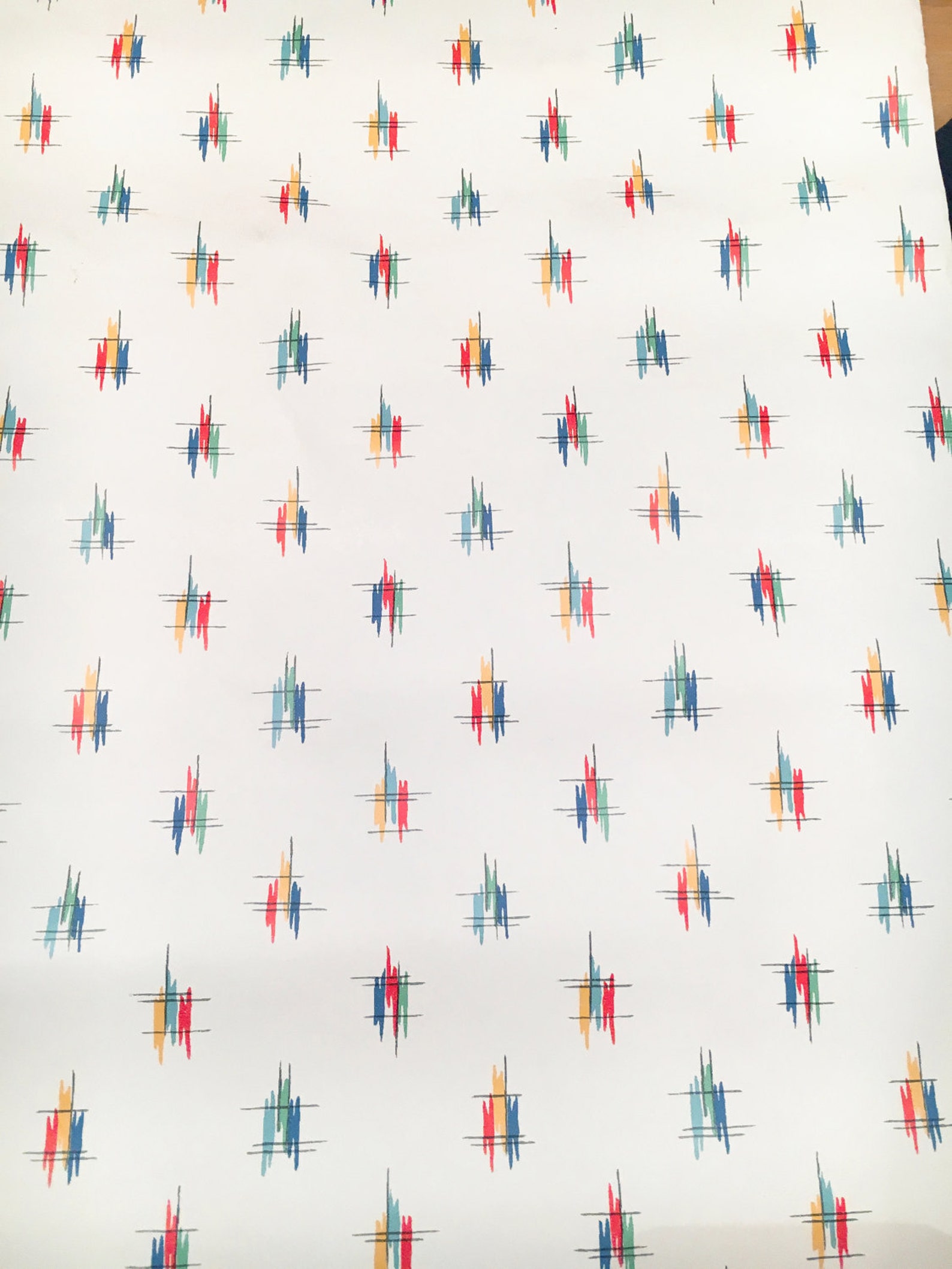 Vintage Wallpaper Modern Retro Graffita Bright Colorful Diamonds - Etsy