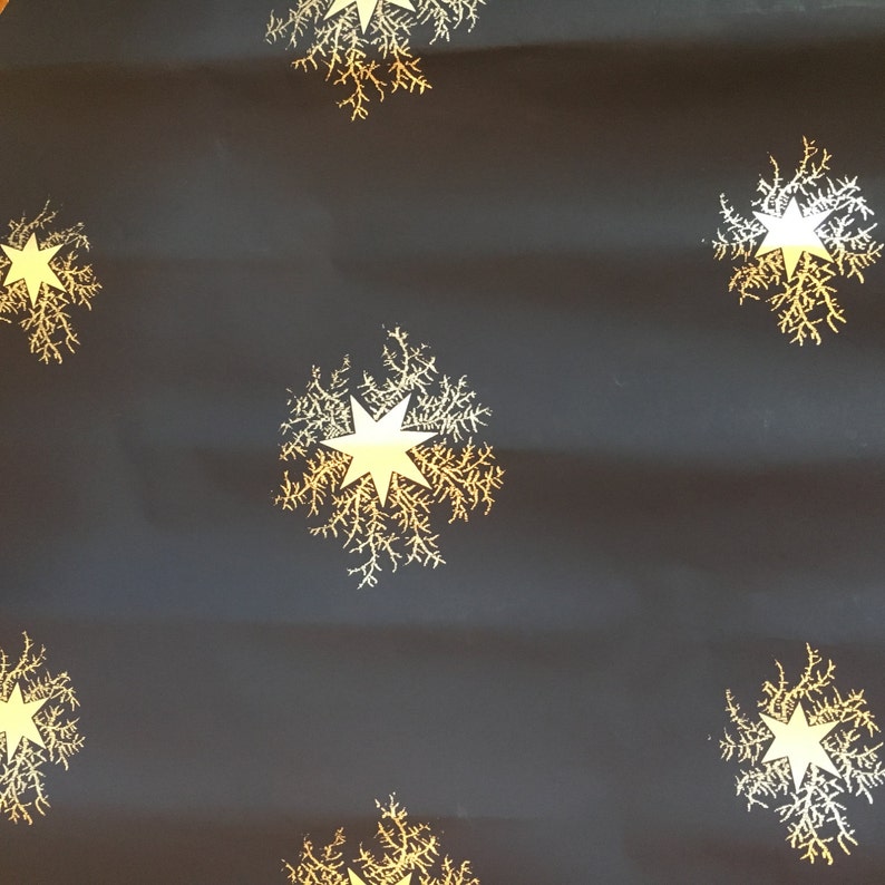 Motif Vintage Wallpaper Metallic Silver Stars Navy Background - Etsy