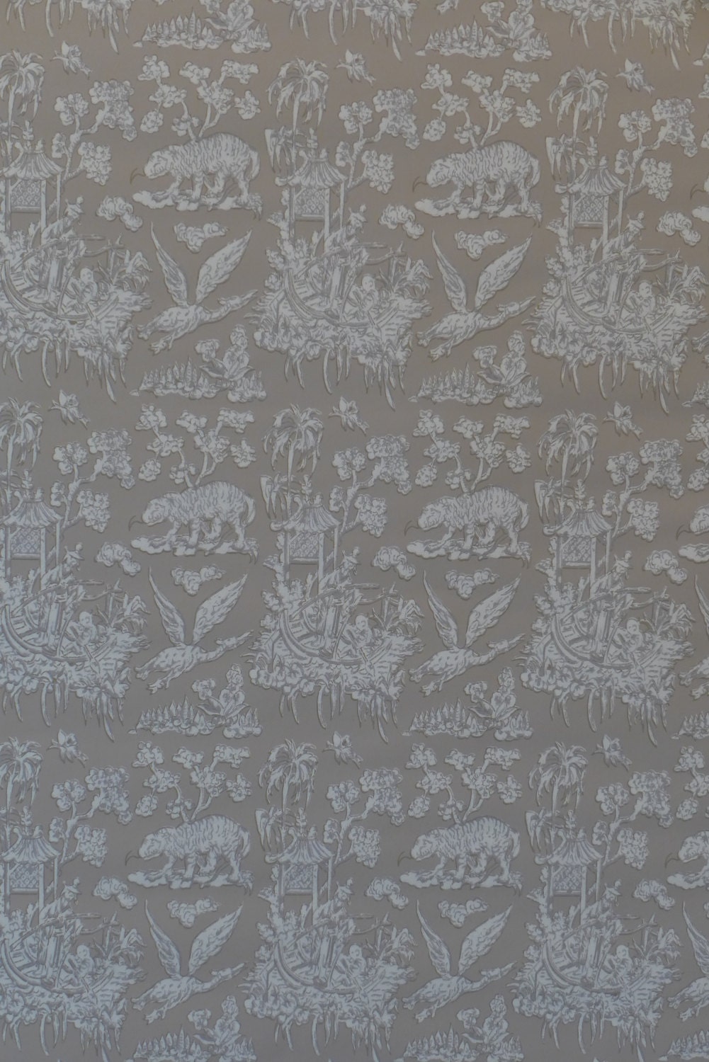 Motif Vintage Wallpaper Oriental Japanese Gray Tan Cream - Etsy