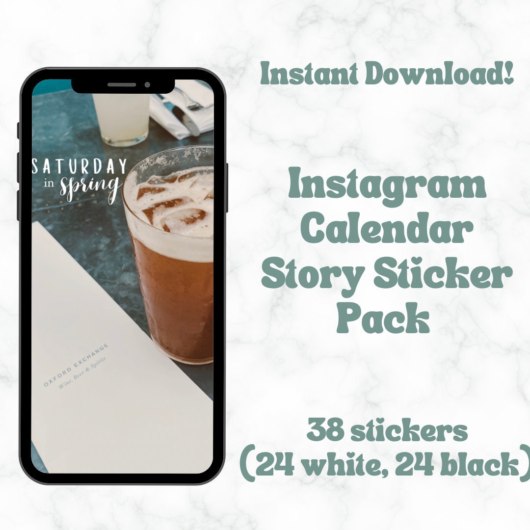 Instagram Calendar Story Sticker Pack Also Great for Digital - Etsy