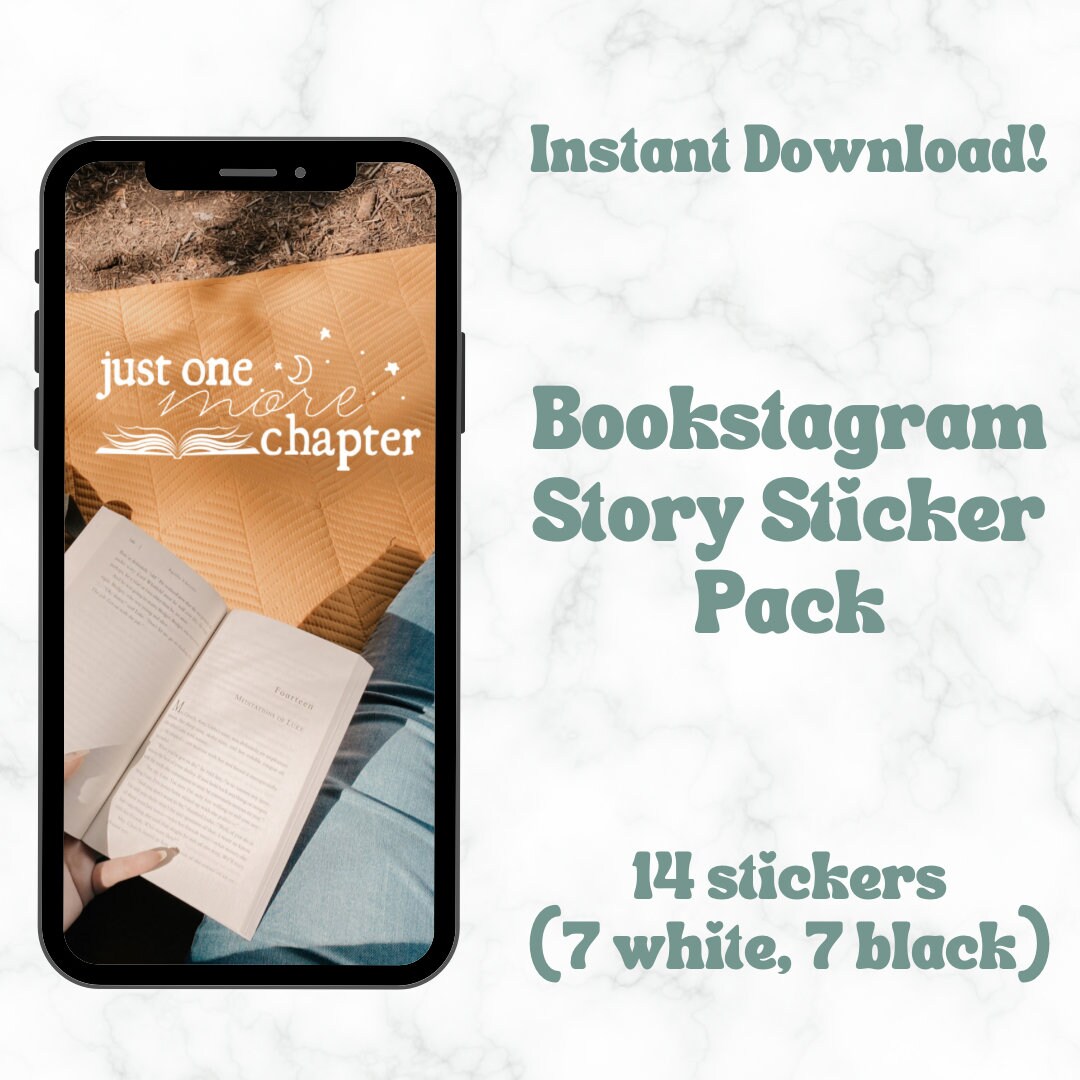 Bookstagram Story Sticker Pack - Etsy