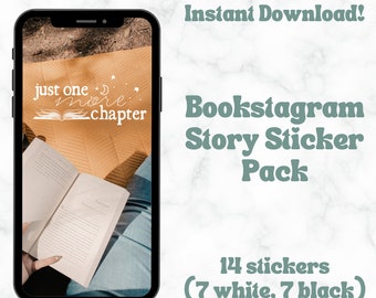 150 Instagram Story Sticker, Bookstagram Template, Bookworm Instagram ...