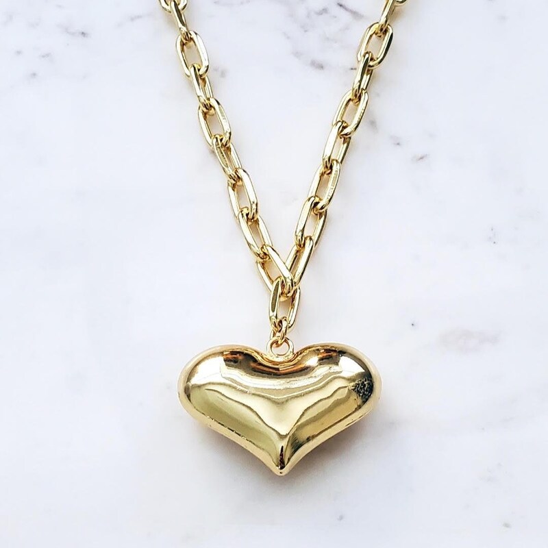 Long Heart Necklace - Etsy