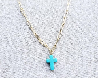 Turquoise Gold Cross - Etsy