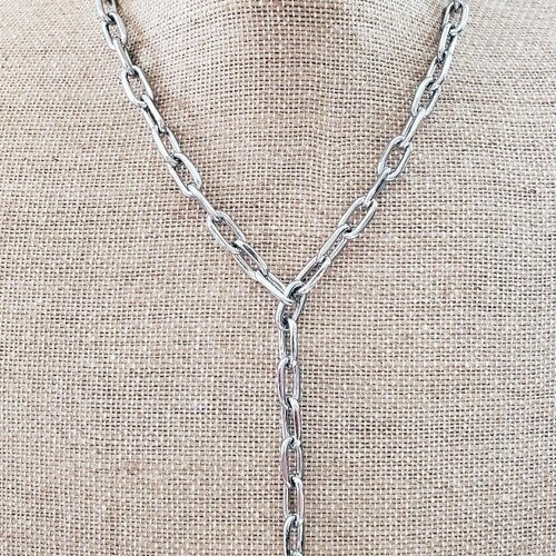 Silver Lariat Chain - Etsy