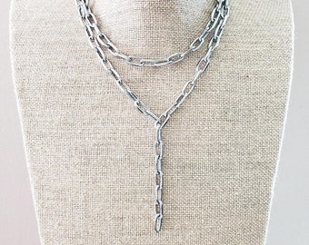 Double Layer Lariat Necklace | Etsy