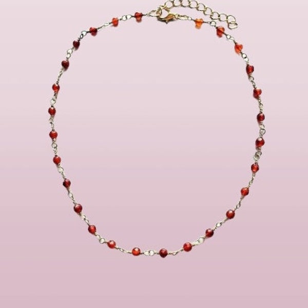 Red Bead Necklace - Etsy