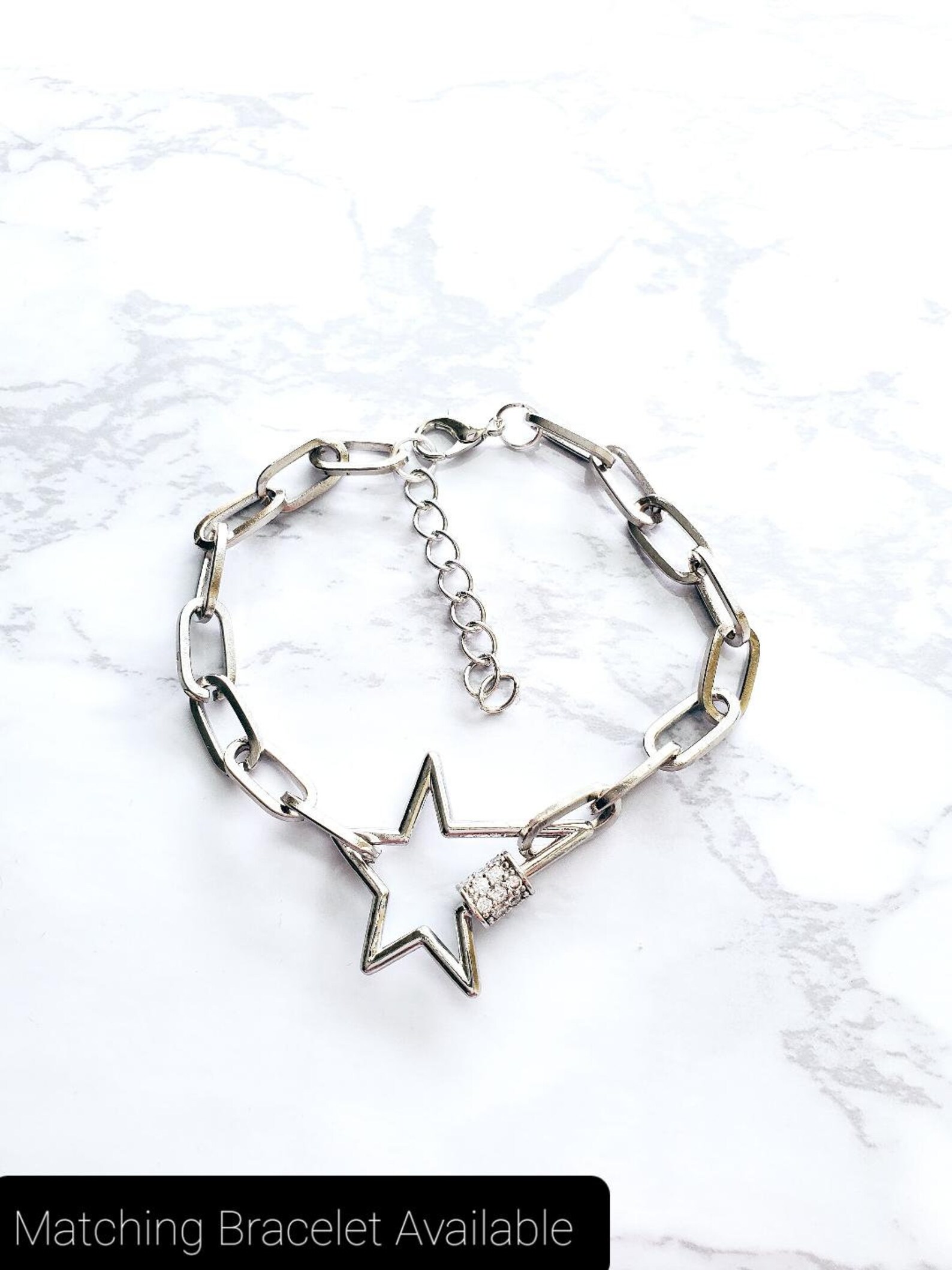 Gold Star Lock Necklace Paperclip Layering Chain Choker Carabiner - Etsy