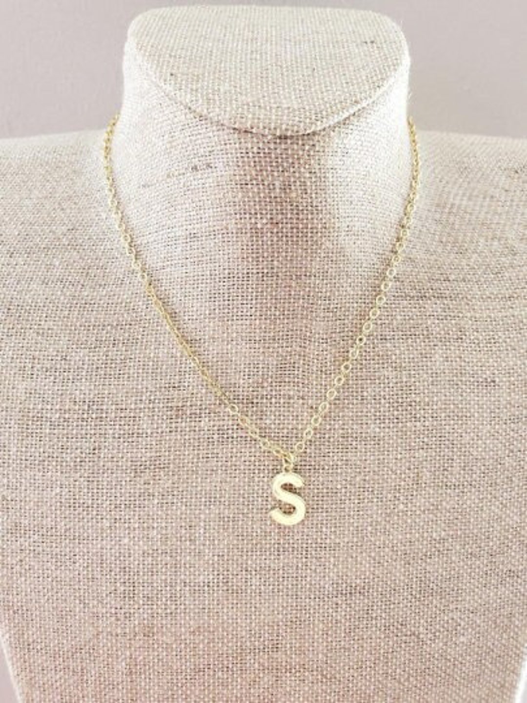 Letter Gold Chain Necklace Plated Charm Letters Gift for Her - Etsy