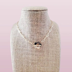 Silver Blossom Flower Link Chain Necklace Floral Flowers Closure Gift ...