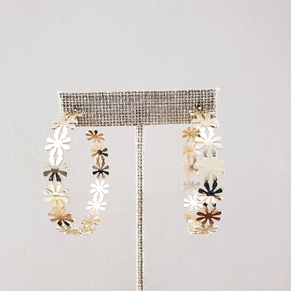Flower Hoops - Etsy