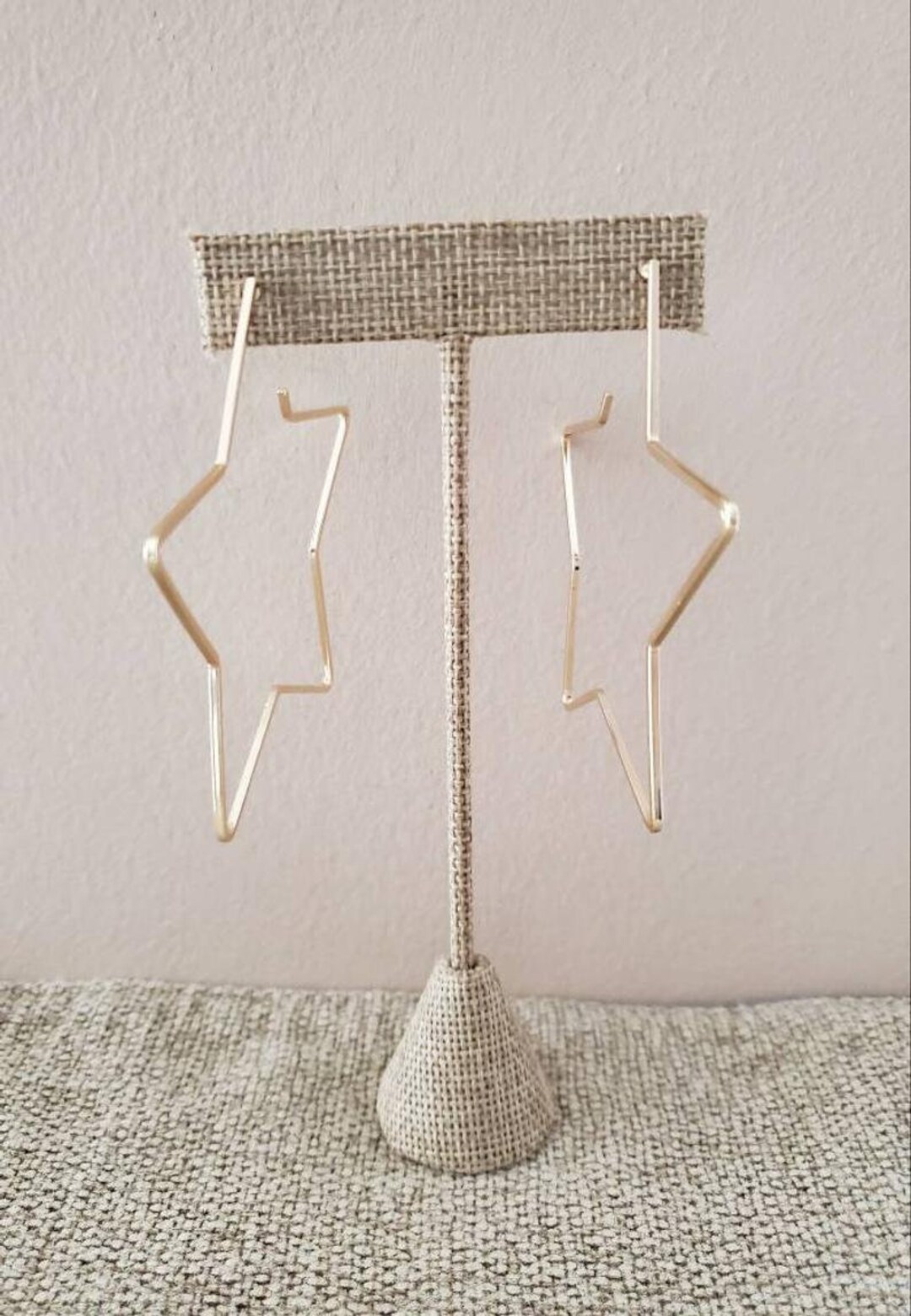 Star Shape Gold Wire Hoop Earrings Hoops Trendy Stainless - Etsy