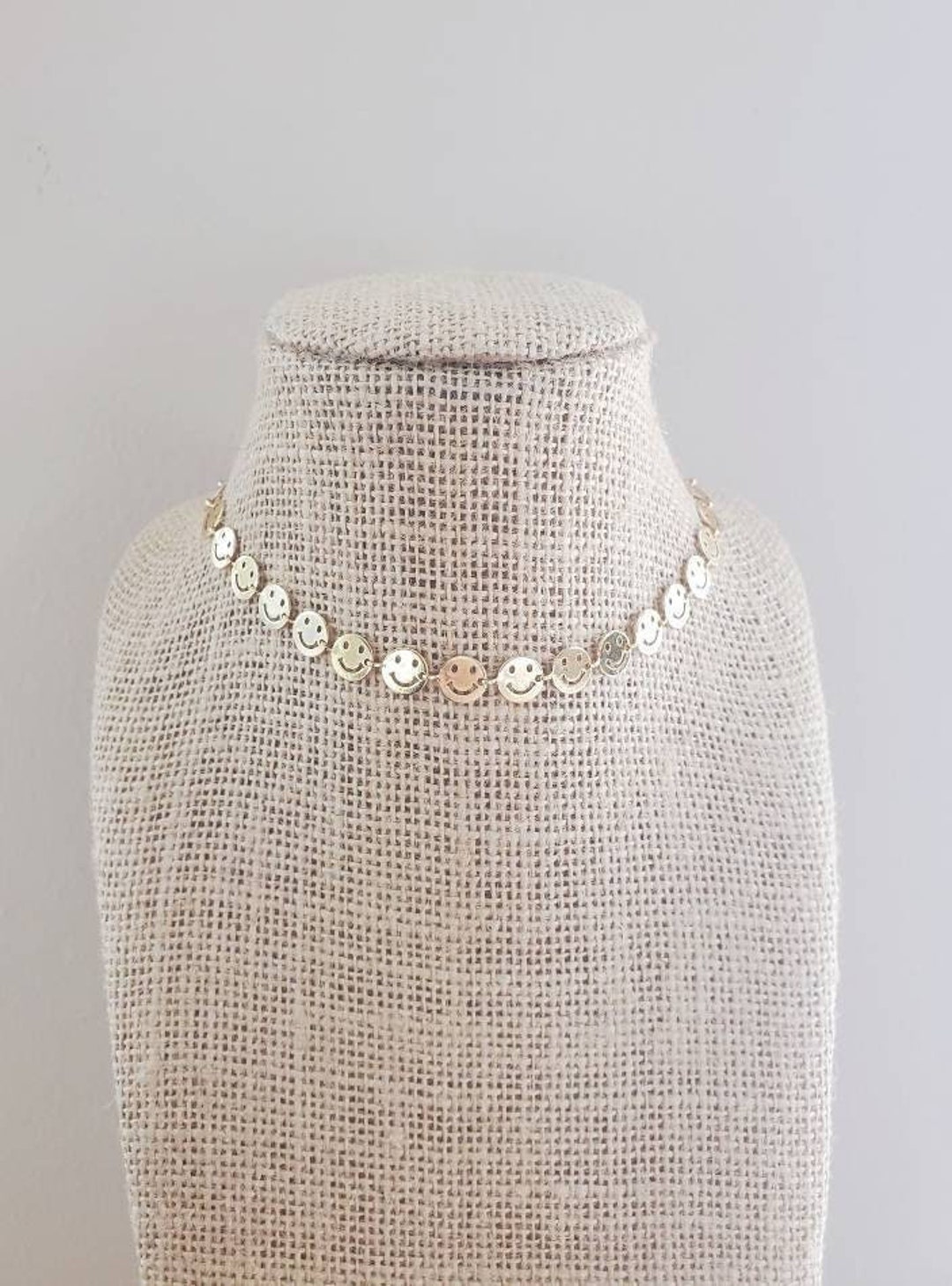 Happy Face Necklace Gold Plated Chain Smiling Smiles Smile Gift for Her ...