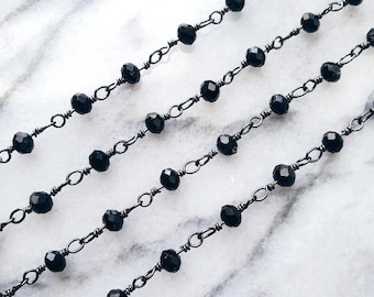 Black Crystal Chain | Etsy
