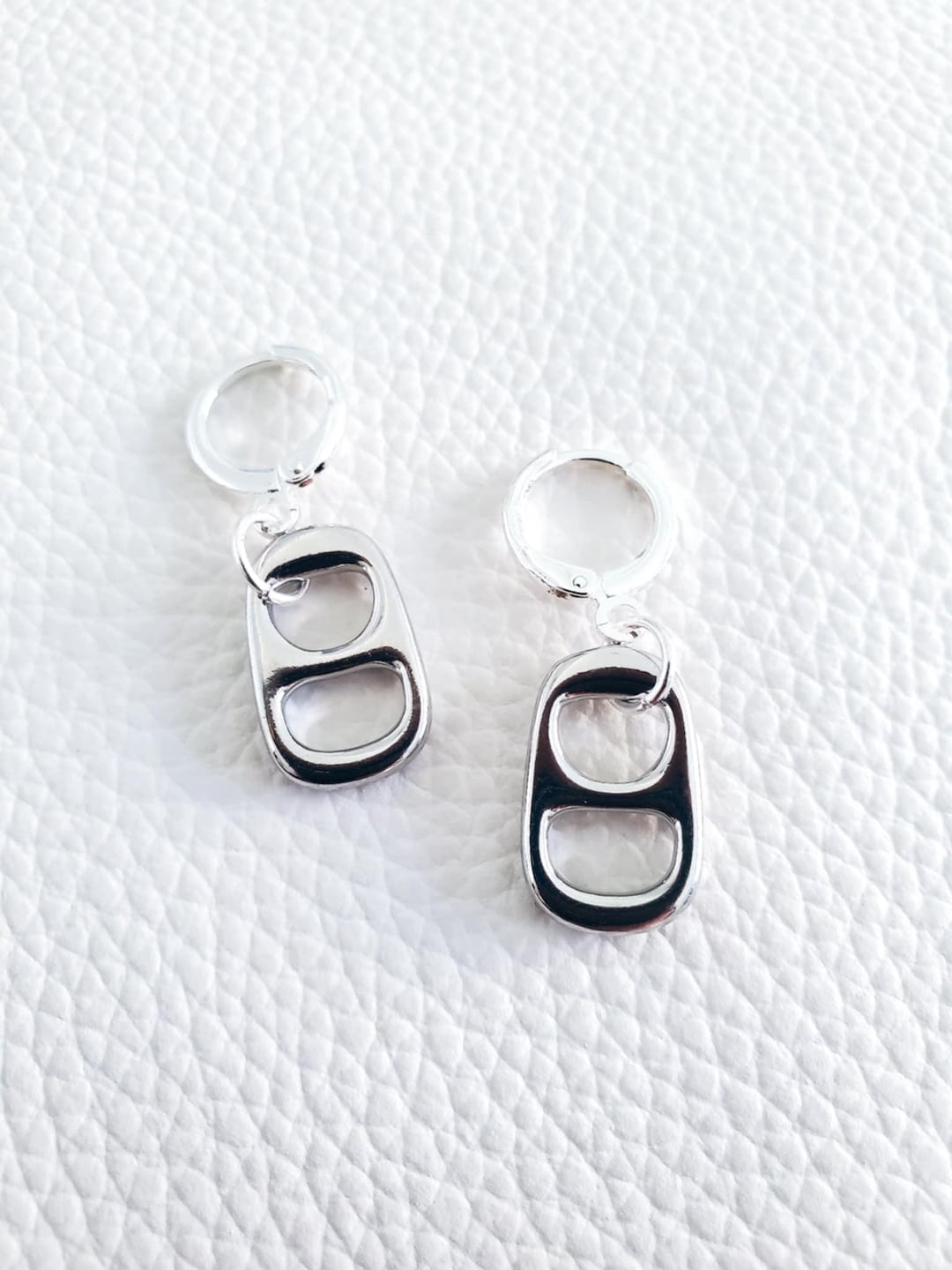 Pop Tab Silver Charm Dangle Earrings Unisex Mens Single Soda Earring - Etsy