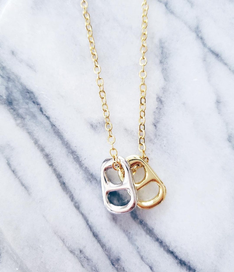 Soda Can Pop Top Necklace Chain Gold and Silver Plated Two - Etsy
