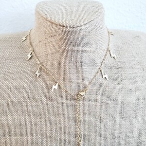 Lightning Necklace Dainty Bolt Silver Plated Chain Choker - Etsy
