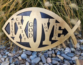 Metal Ichthys Fish Sign - Etsy