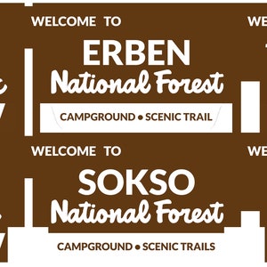 Park Style Welcome Sign Parks System Inspired Family Name Sign, Custom ...