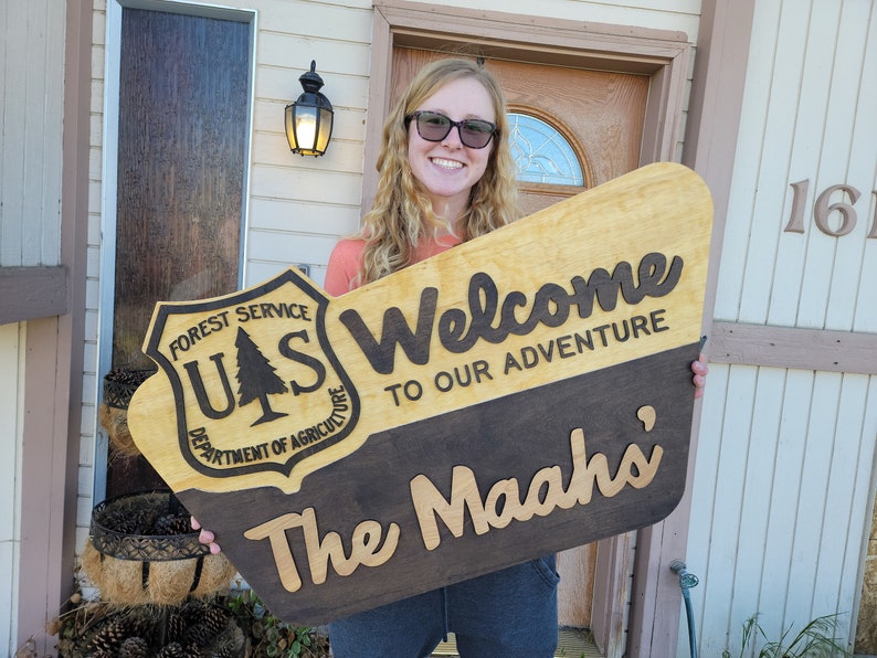 National Park Sign & Forest Service Welcome Sign Family Name - Etsy