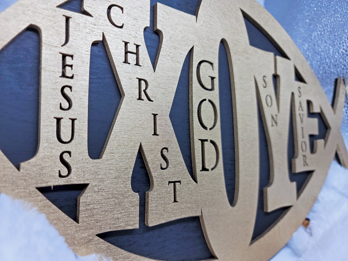 Ixoye Sign CUT FILE Ichthys símbolo de pescado cristiano | Etsy