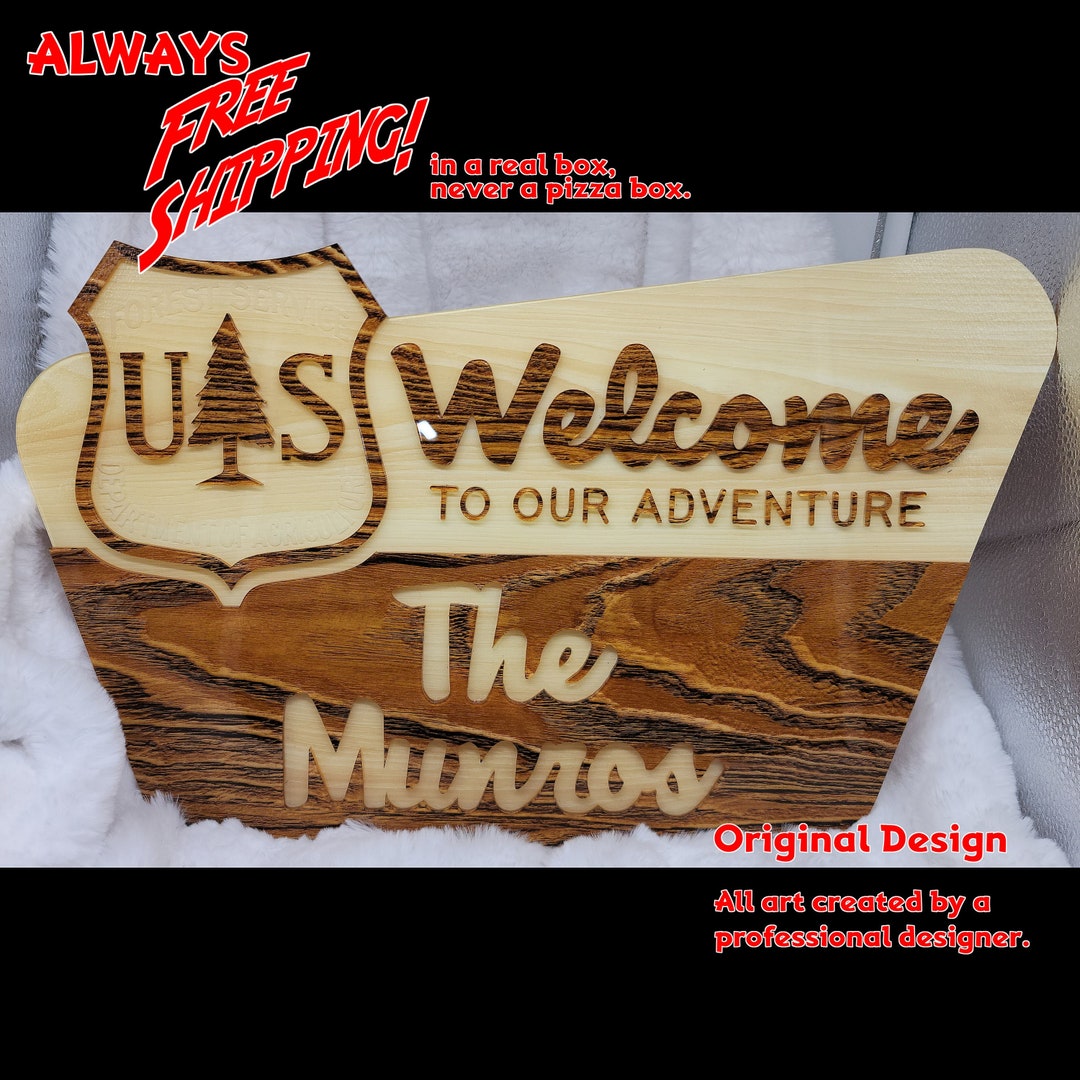 National Forest Service Welcome Sign ACRYLIC - NFS Inspired Family Name ...
