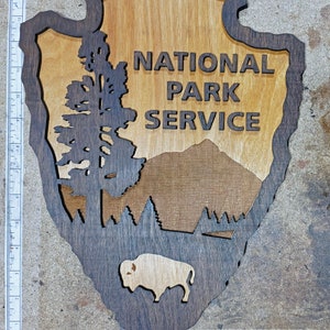 National Park Service Arrowhead - NPS Inspired Sign, Custom Layered ...