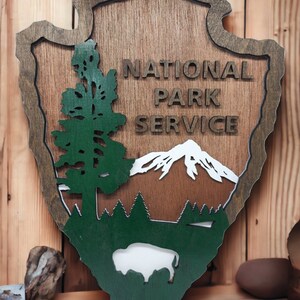 National Park Service Arrowhead - NPS Inspired Sign, Custom Layered ...