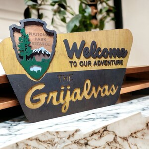 National Park Sign & Forest Service Welcome Sign Family Name Sign ...